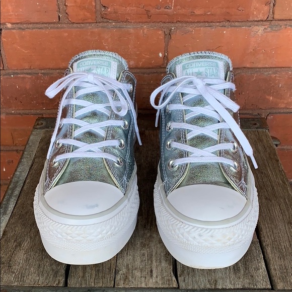 Converse | Shoes | Converse Lift Ox Platform Metallic Sneakers | Poshmark
